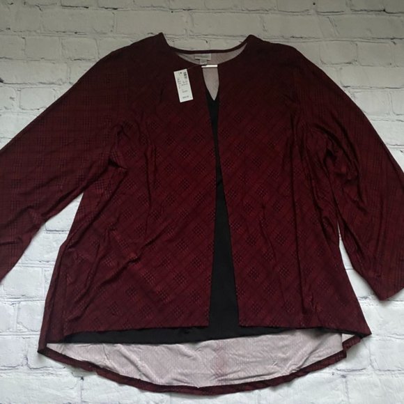 Avenue | Tops | Avenue Red Plaid 2fer Top Plus Size | Poshmark